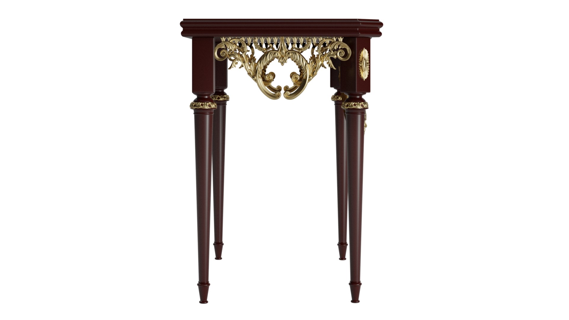 3D Ornate Wooden Console Table - TurboSquid 2228887