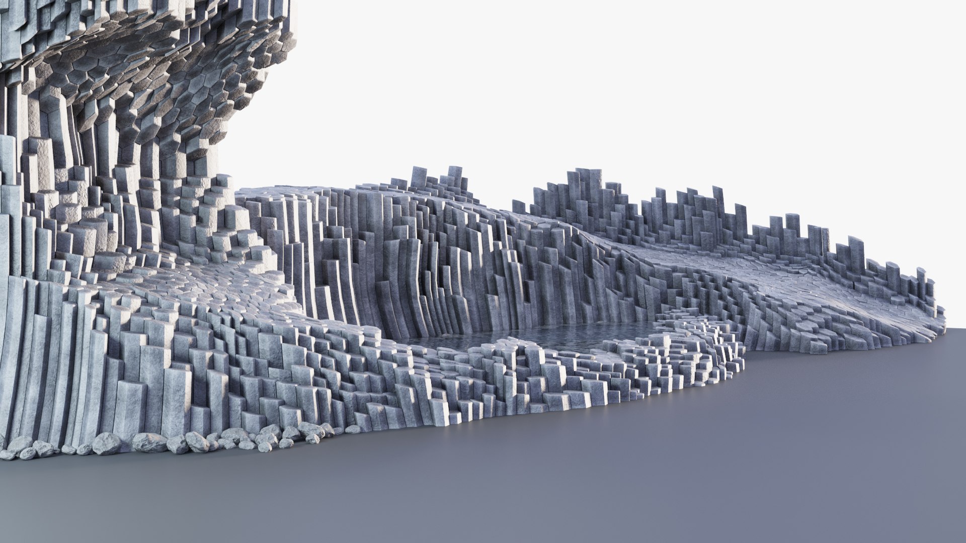 3D Cave Rock Hexagonal Part 3 - TurboSquid 1924341