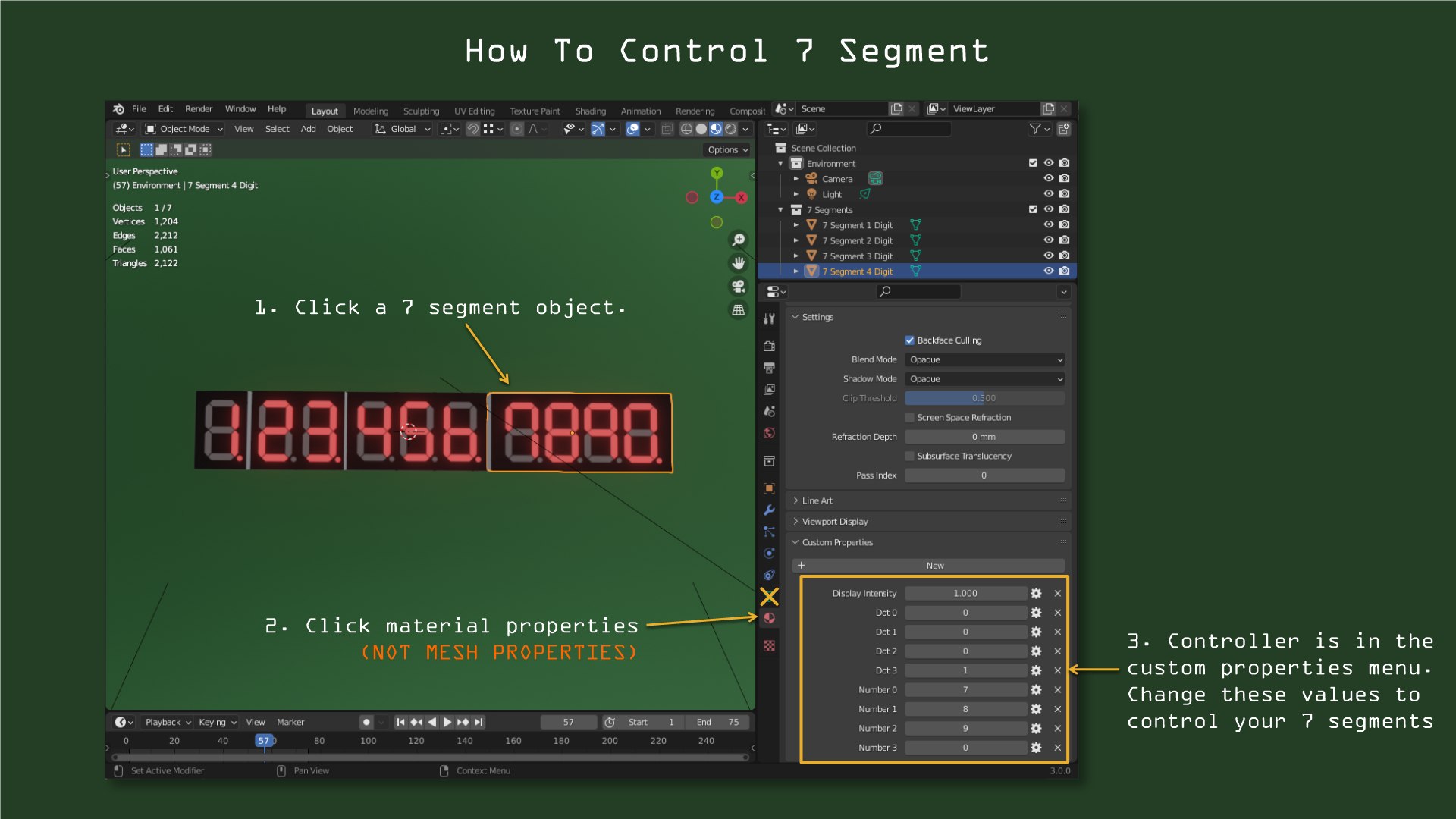3D Model Controllable 7 Segment For Blender - TurboSquid 1843262