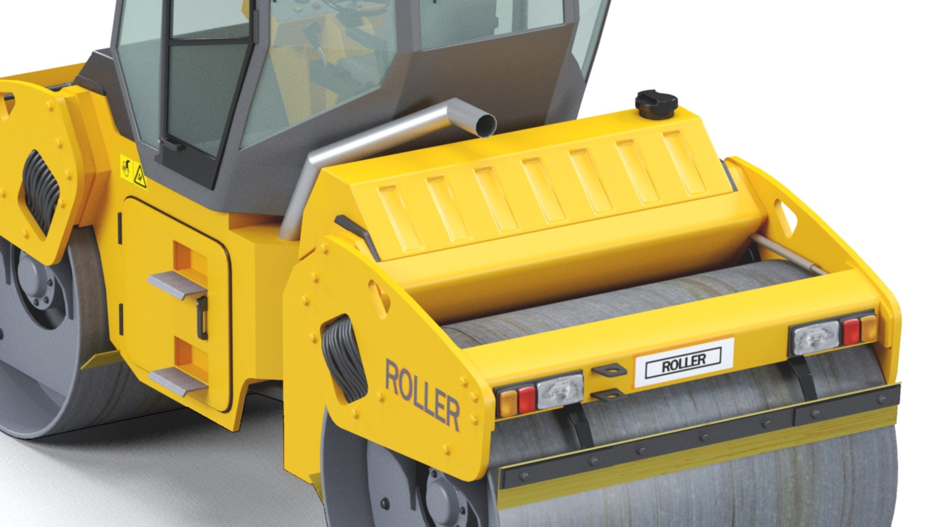 3D Articulated Tandem Roller Yelow - TurboSquid 2144242