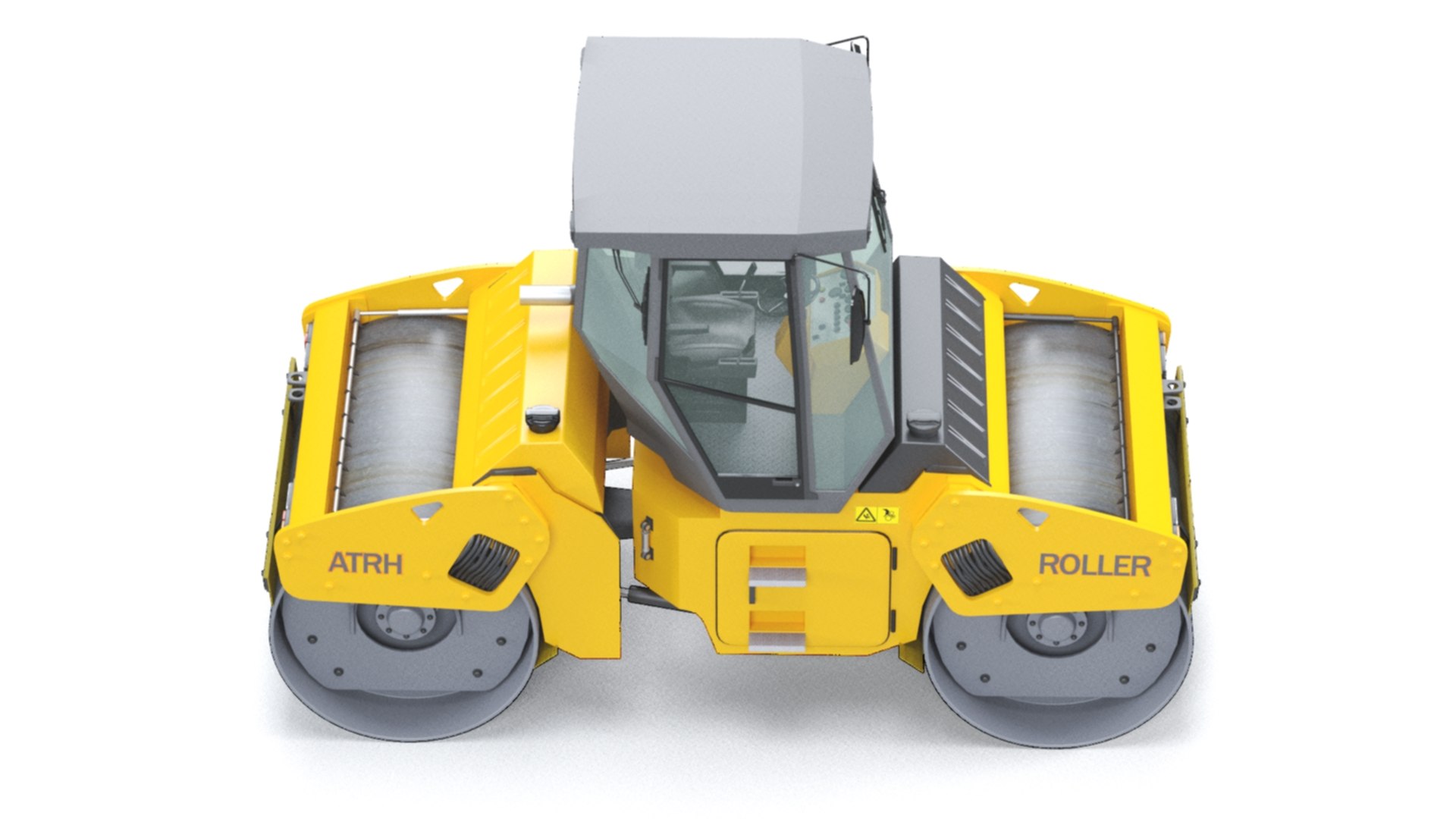 3D Articulated Tandem Roller Yelow - TurboSquid 2144242