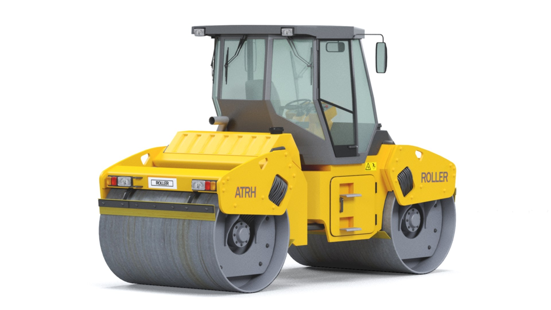 3D Articulated Tandem Roller Yelow - TurboSquid 2144242