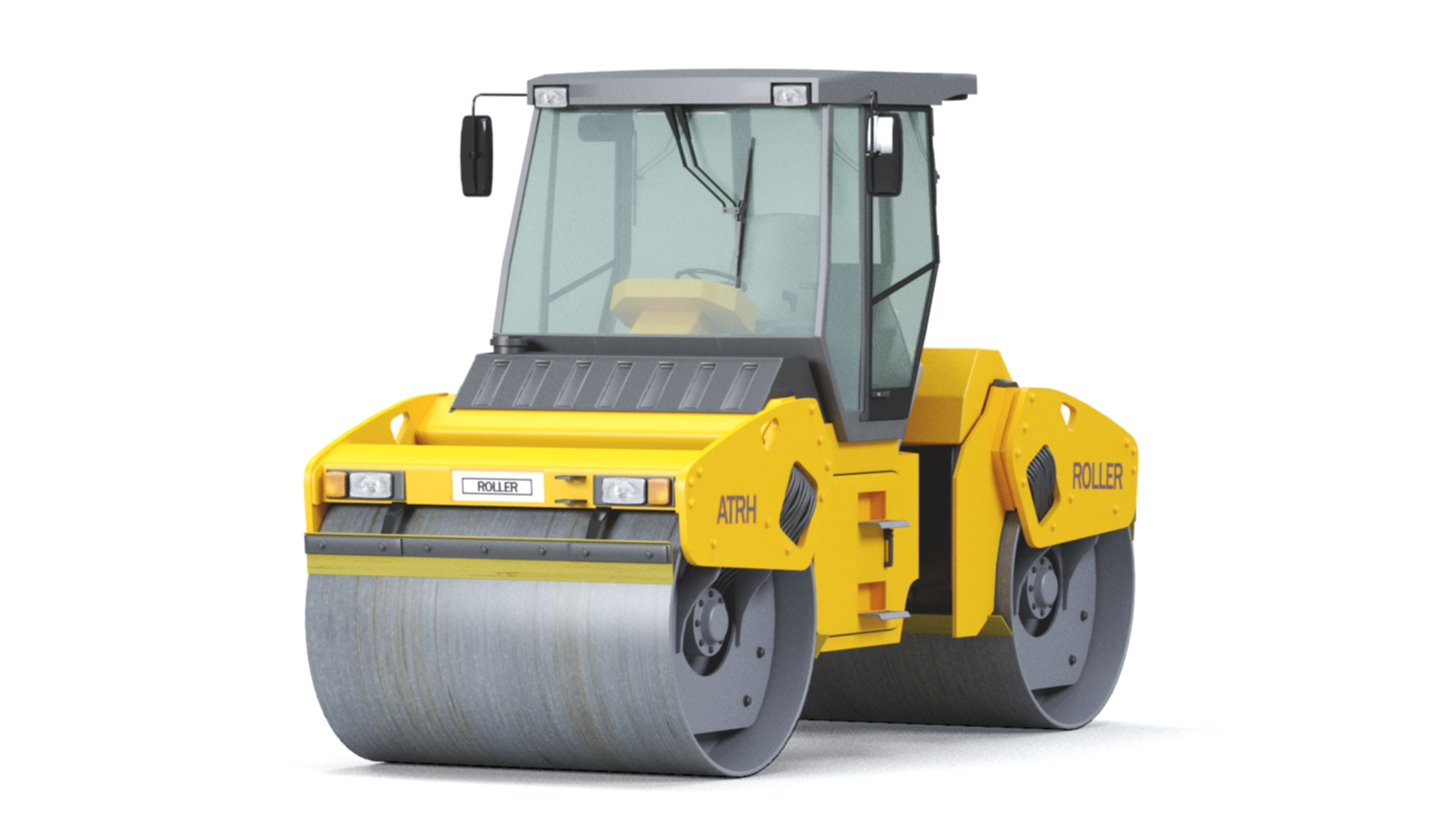 3D Articulated Tandem Roller Yelow - TurboSquid 2144242