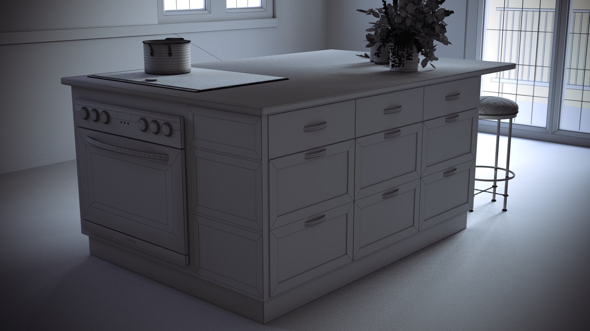 Free 3D Model Kitchen Island - TurboSquid 1819432