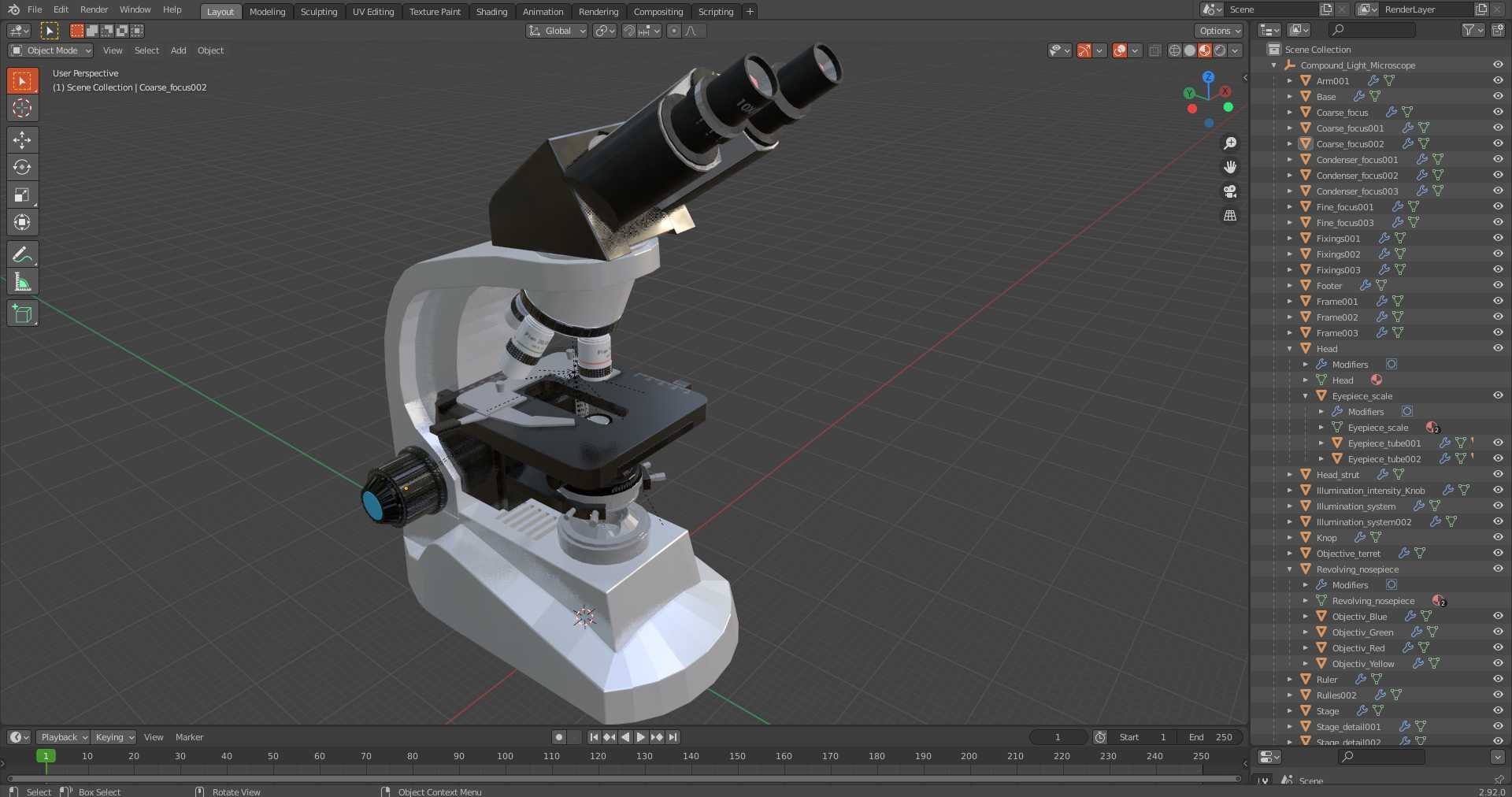 3D Compound Light Microscope Model - TurboSquid 2161295