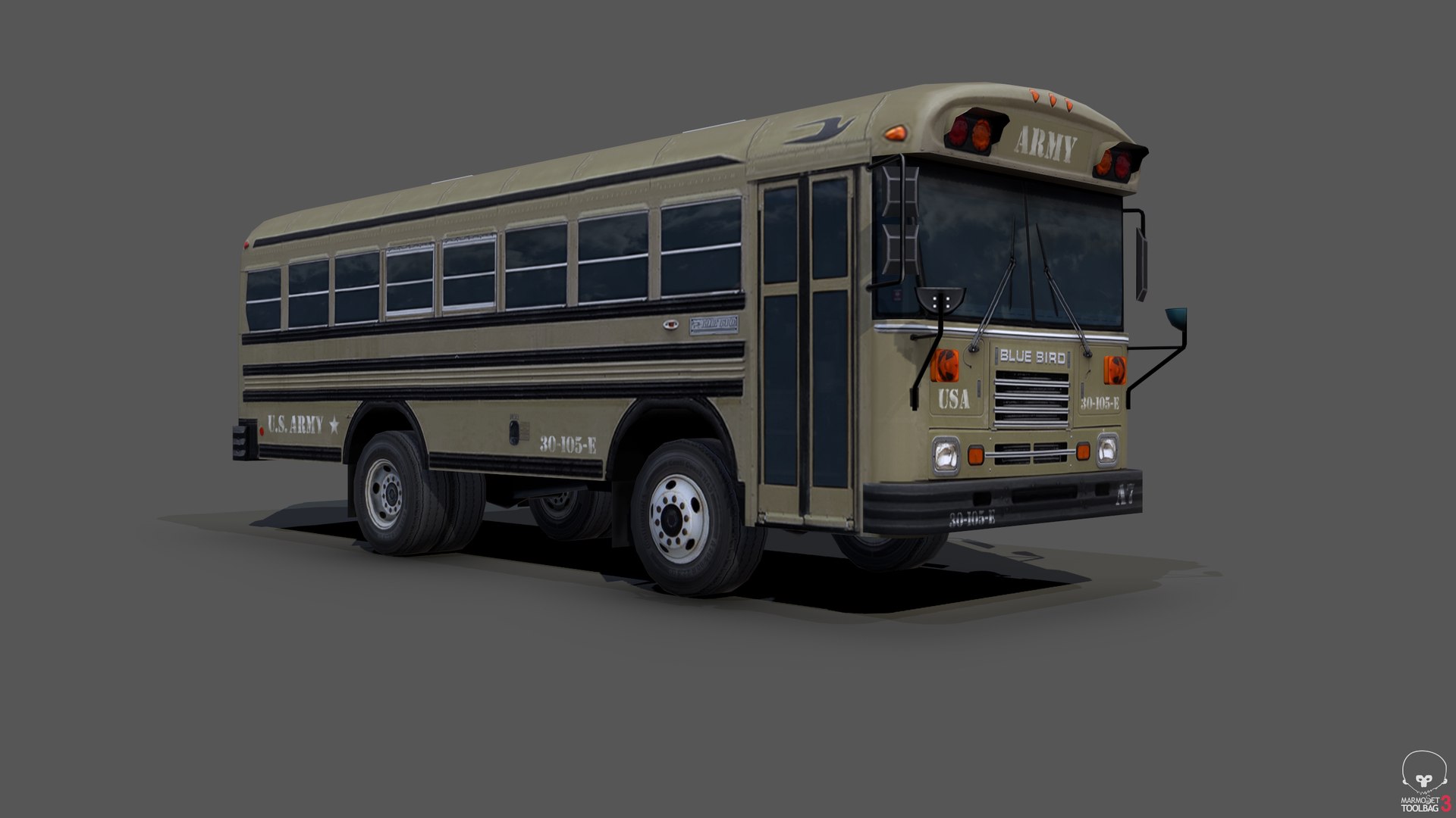 Blue Bird Tc2000 4wd 3D - TurboSquid 1405505