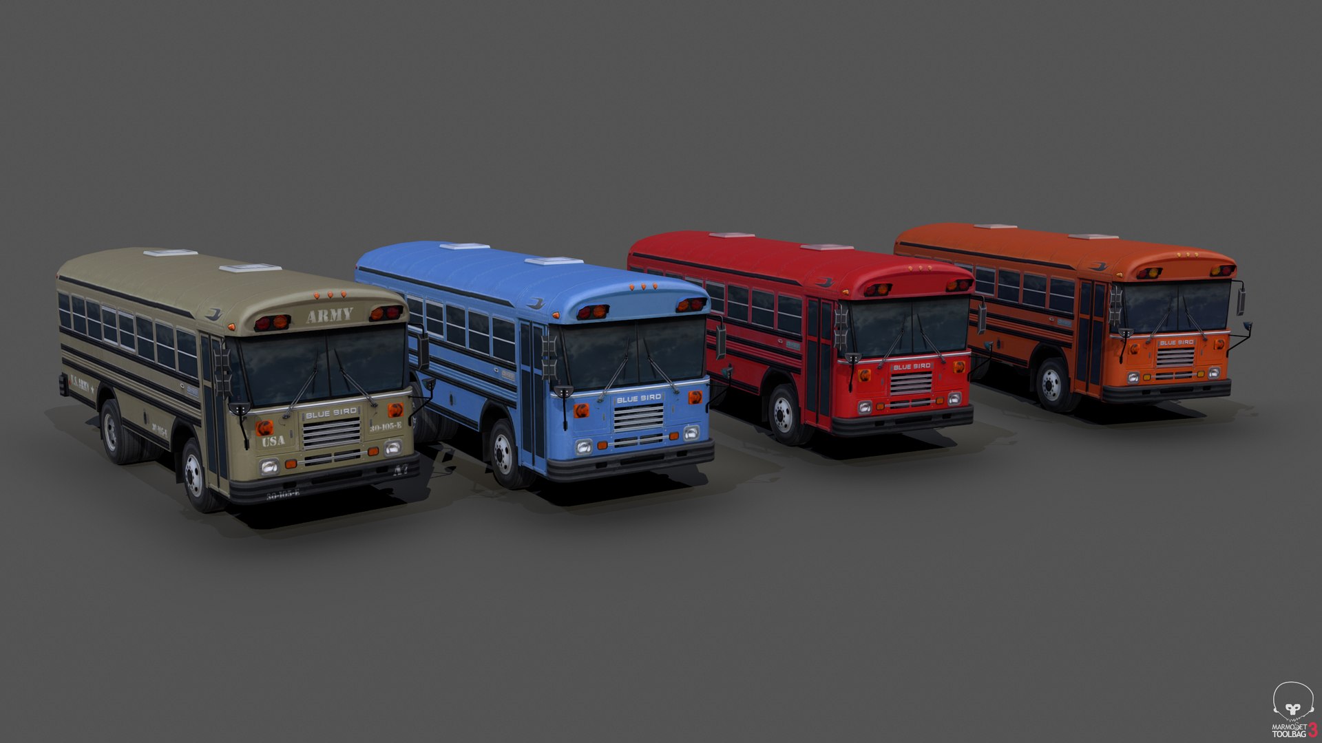 Blue Bird Tc2000 4wd 3D - TurboSquid 1405505