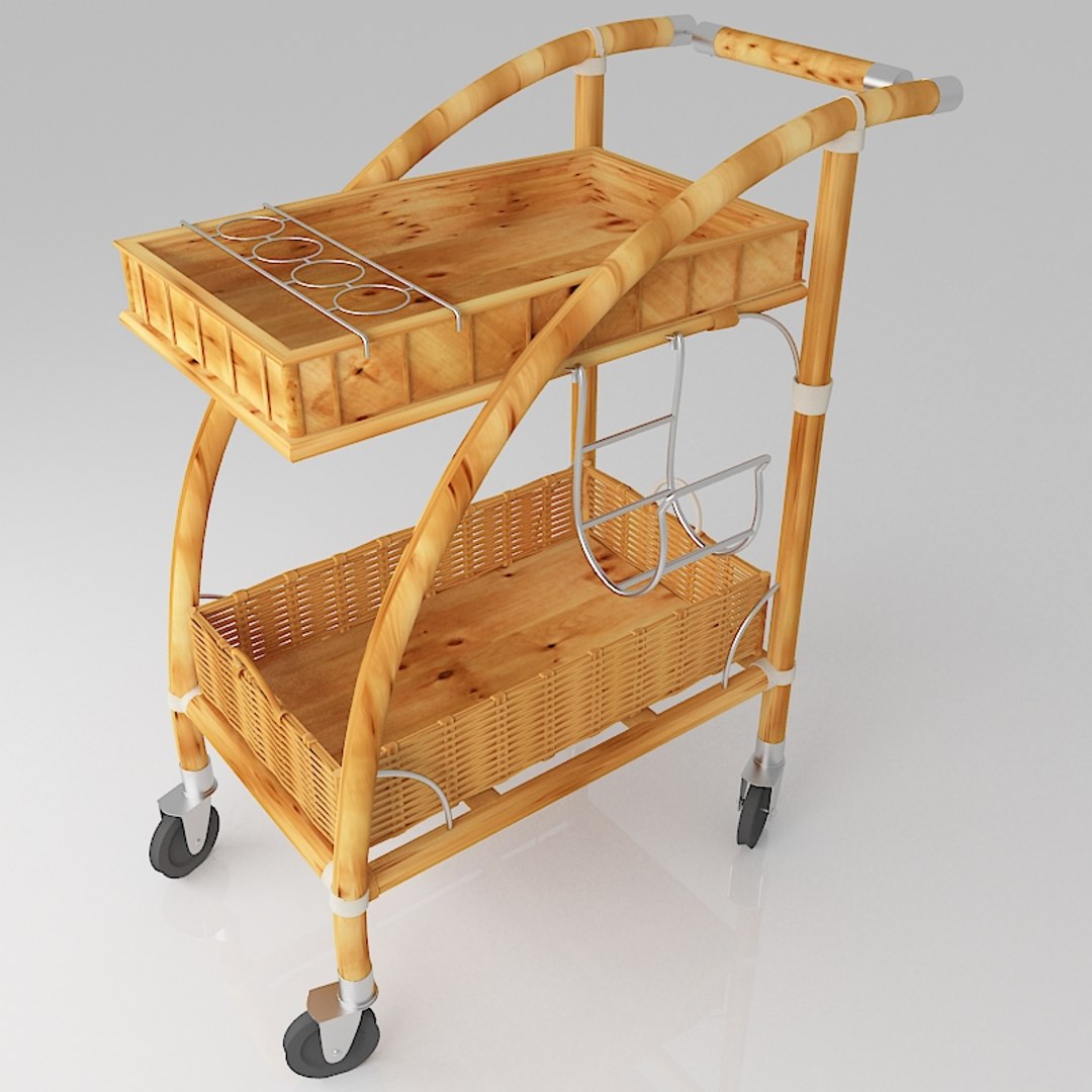 trolley serving cart 3d model