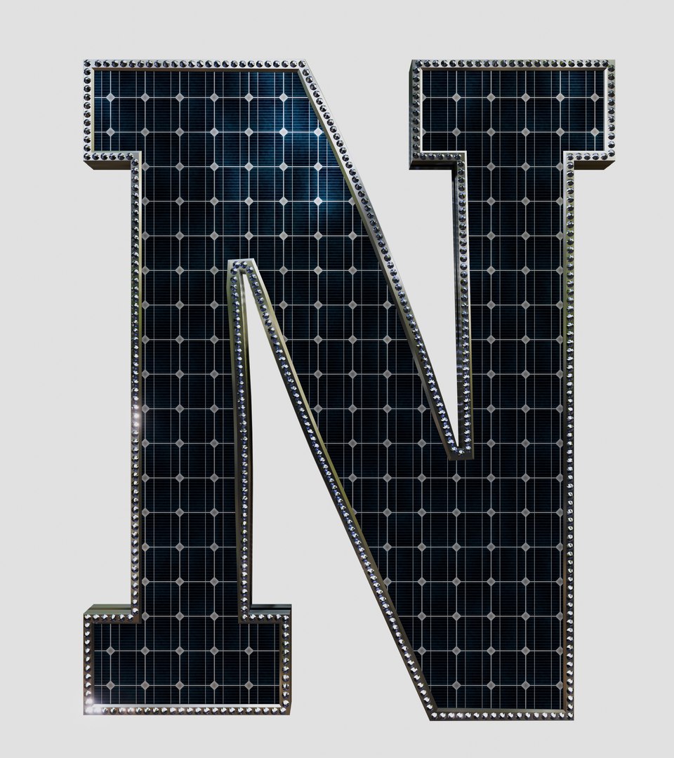 Solar Panel Letter - N 3D - TurboSquid 2242122