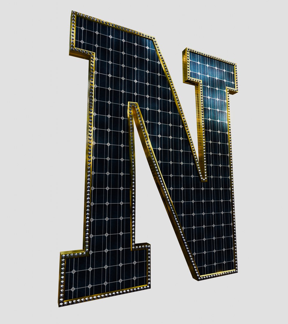 Solar Panel Letter - N 3D - TurboSquid 2242122