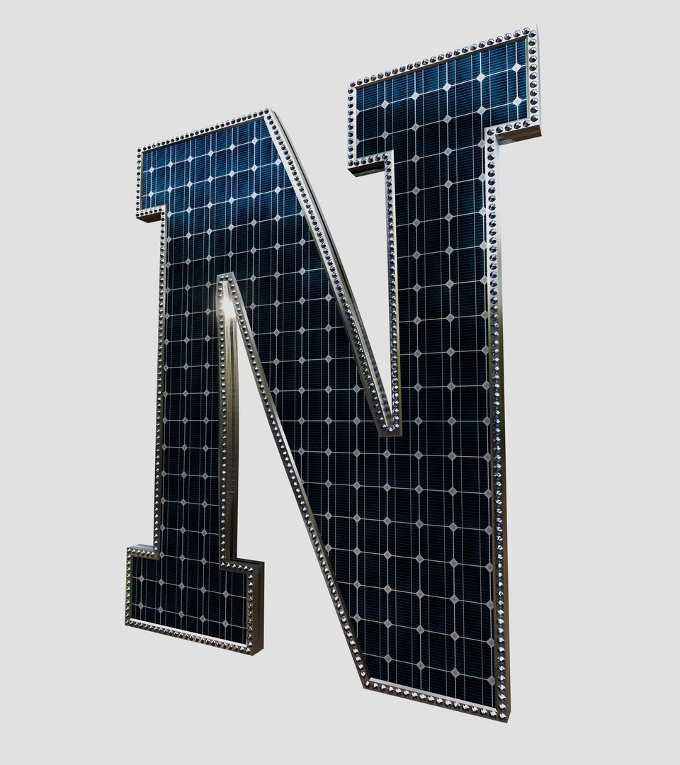 Solar Panel Letter - N 3D - TurboSquid 2242122