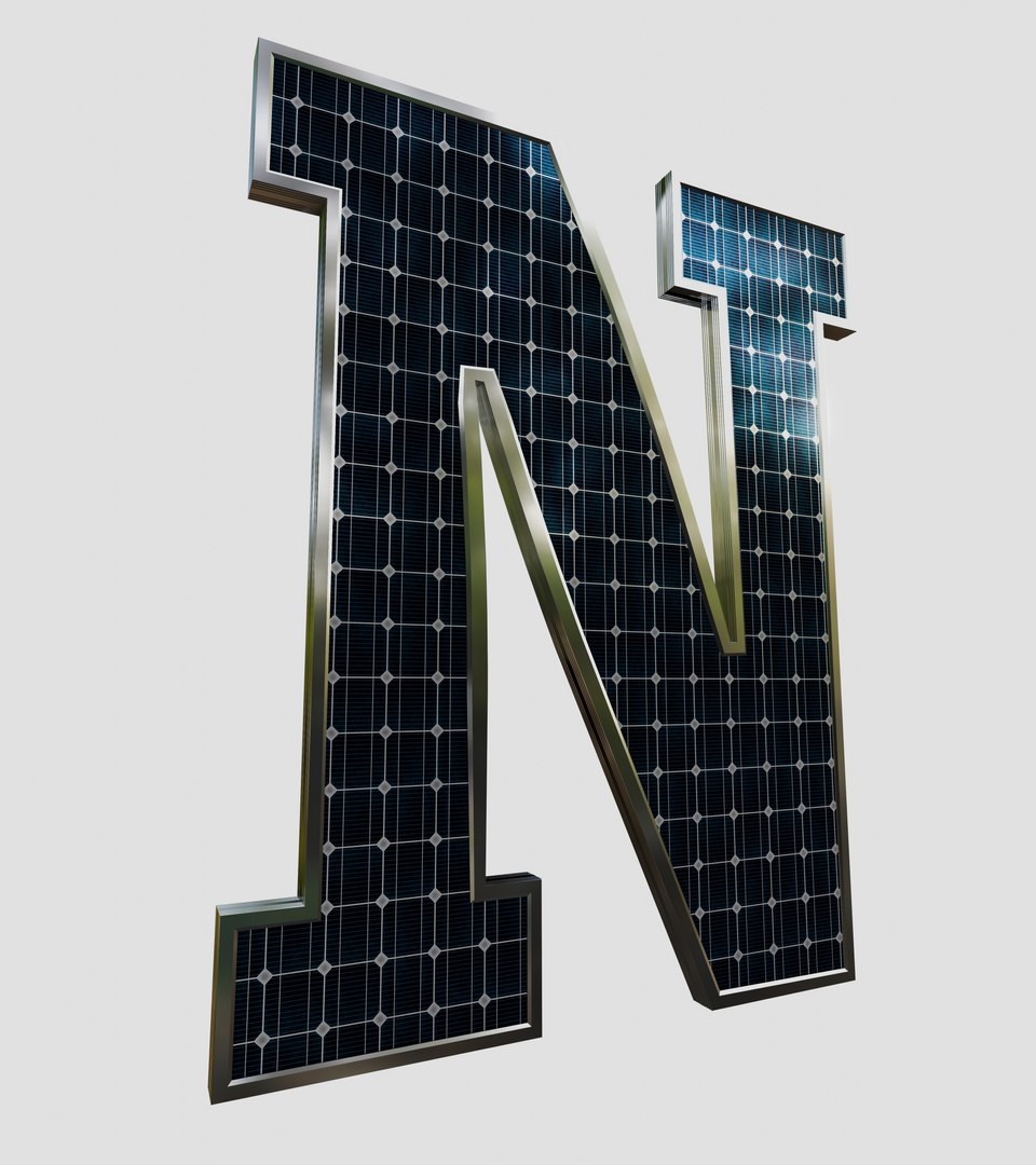Solar Panel Letter - N 3D - TurboSquid 2242122