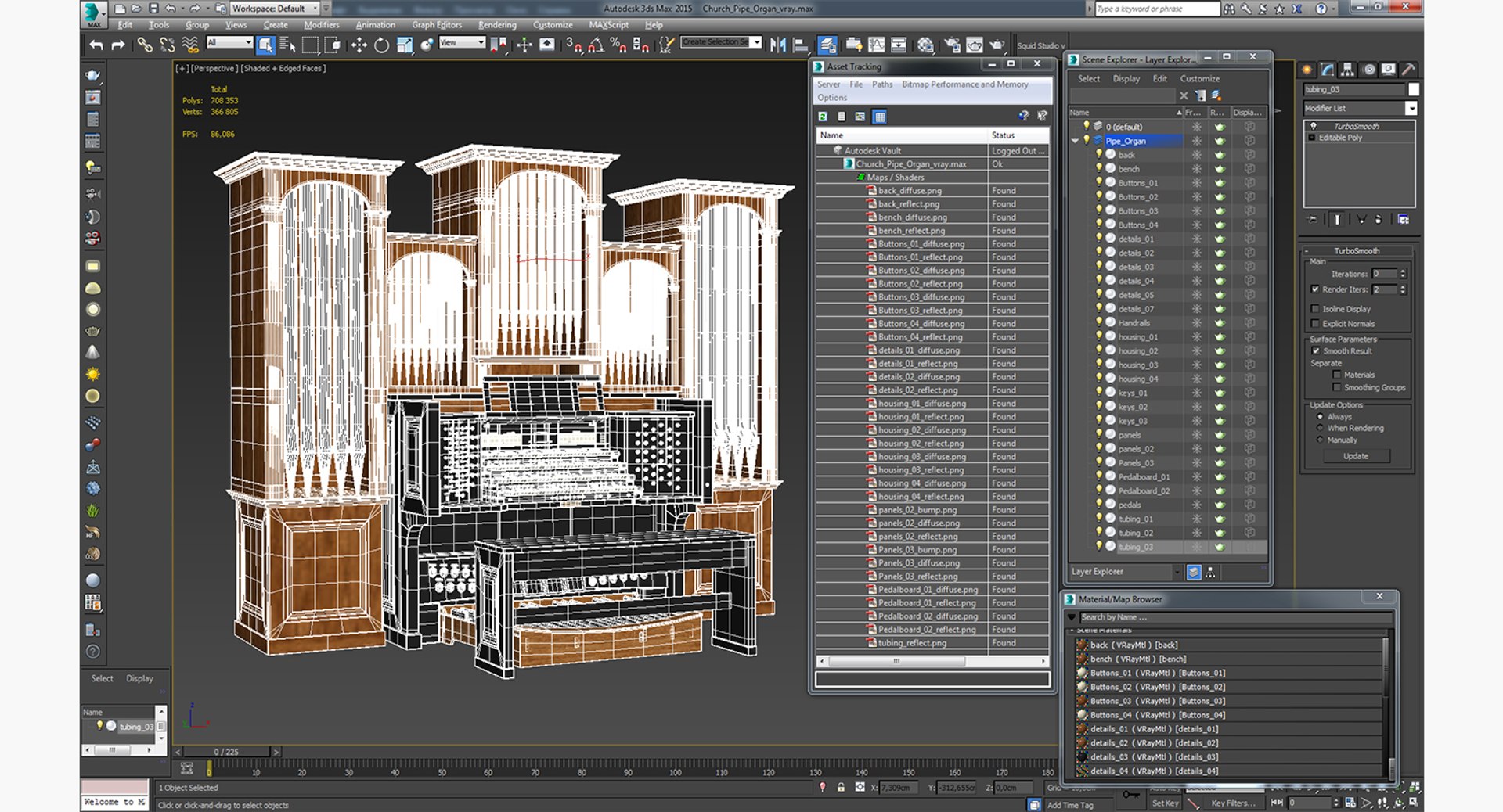 3D church pipe organ model - TurboSquid 1307583
