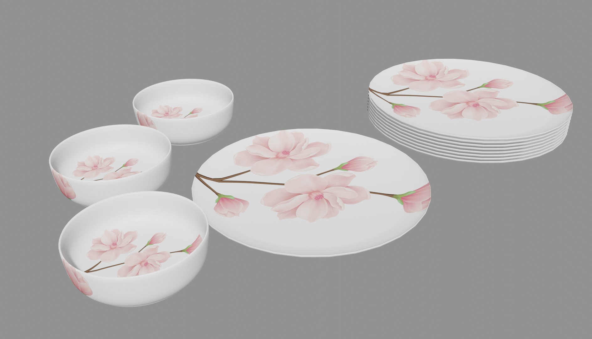 3D Indian Style Plate And Bowl Model - TurboSquid 2125297