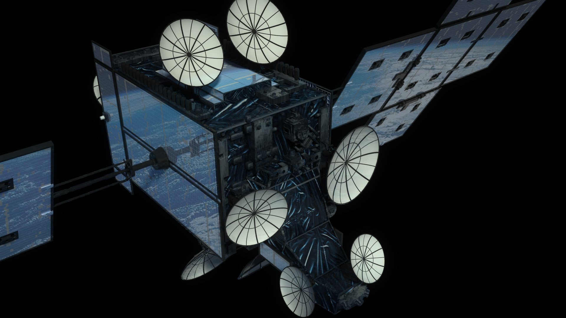 space satellite abs 2 3d model