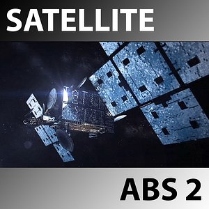 3d model space satellite amos 4