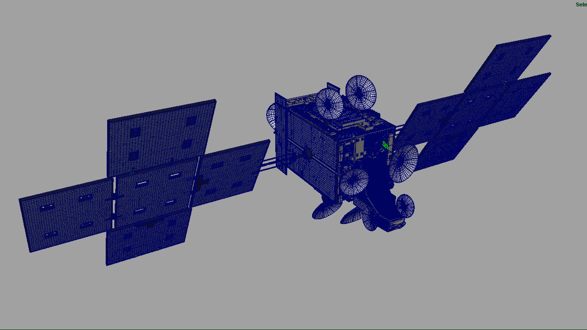 space satellite abs 2 3d model