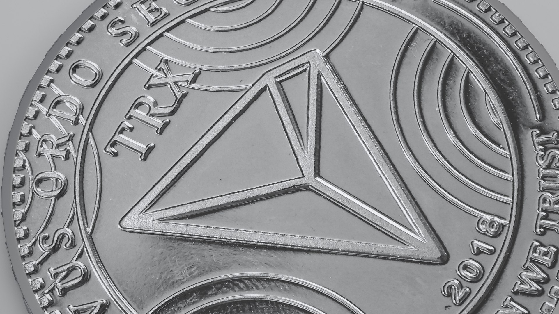 3D Silver Tron Coin Model - TurboSquid 2409202