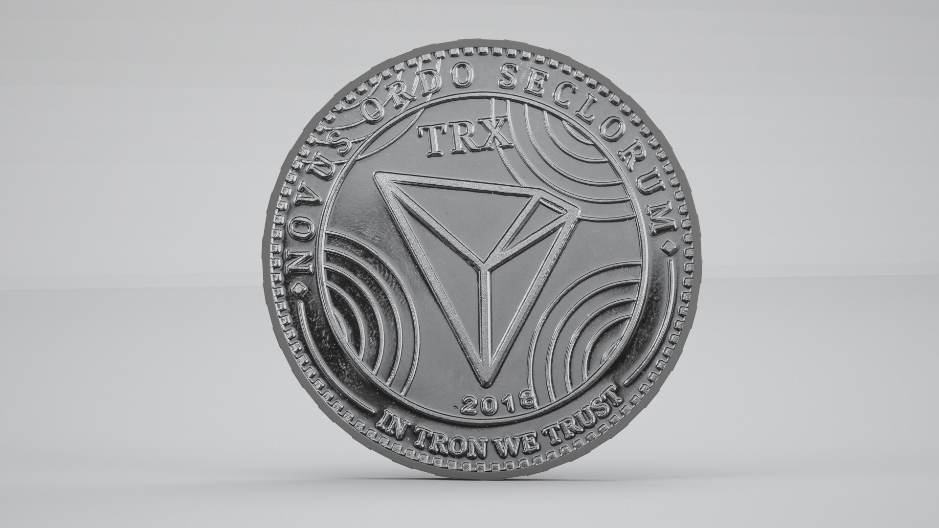 3D Silver Tron Coin Model - TurboSquid 2409202