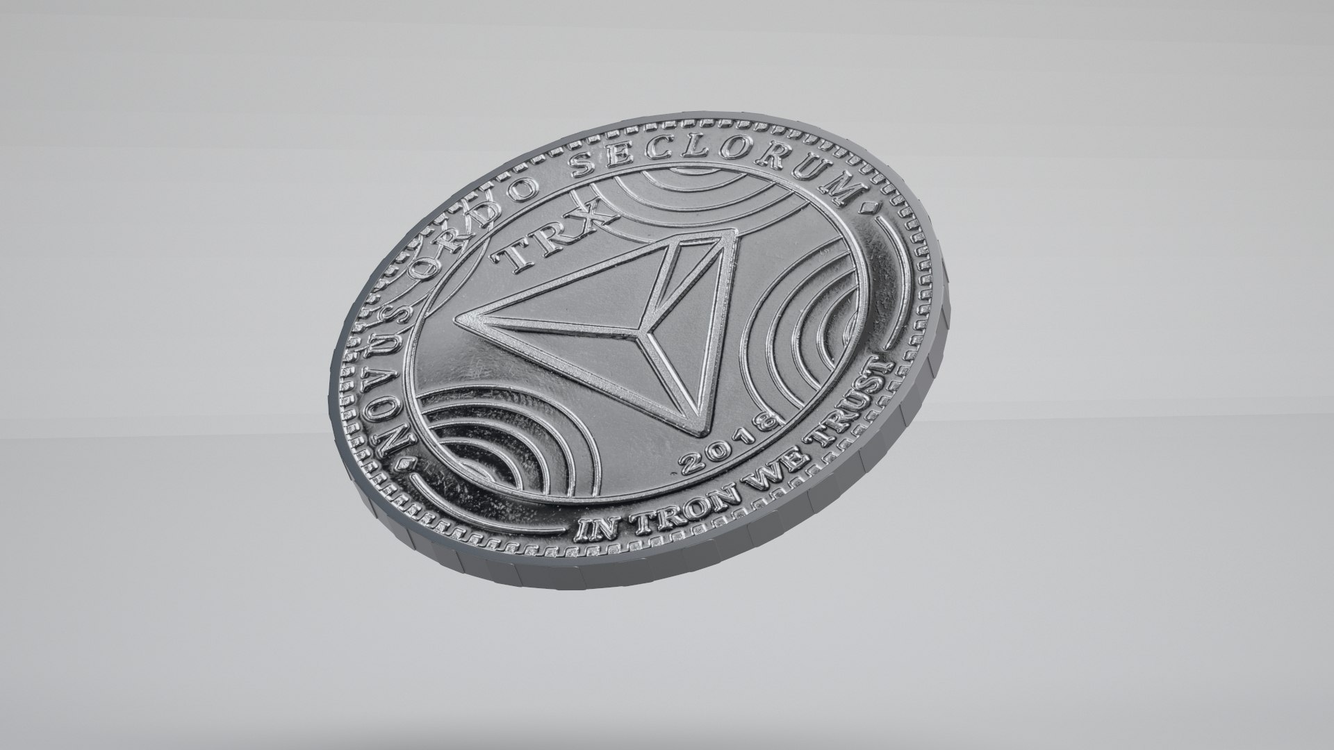 3D Silver Tron Coin Model - TurboSquid 2409202