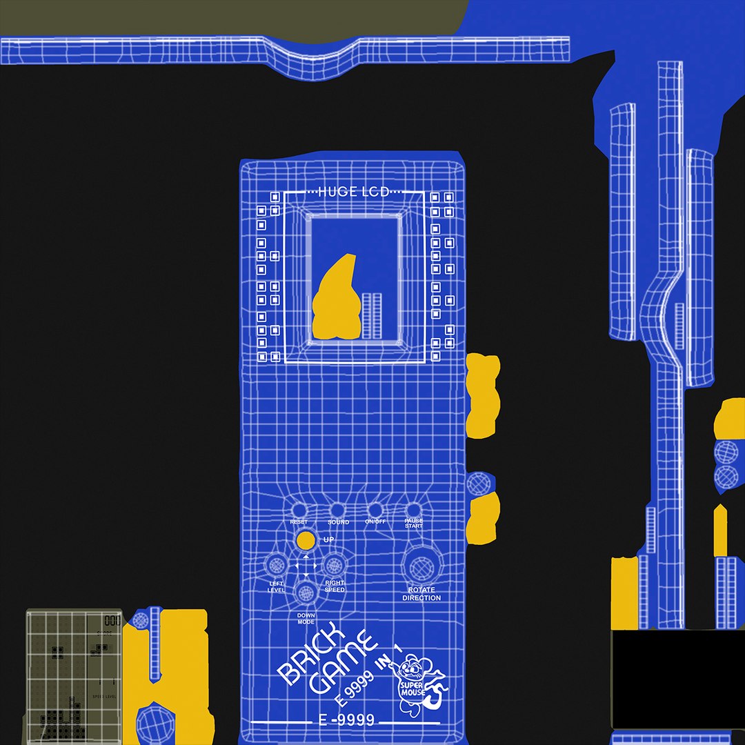 3D Tetris Brick Electronic Game Blue - TurboSquid 2105606