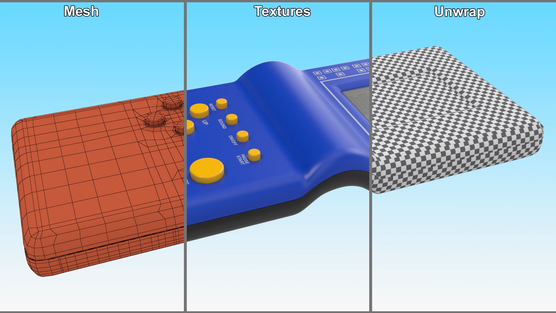 3D Tetris Brick Electronic Game Blue - TurboSquid 2105606