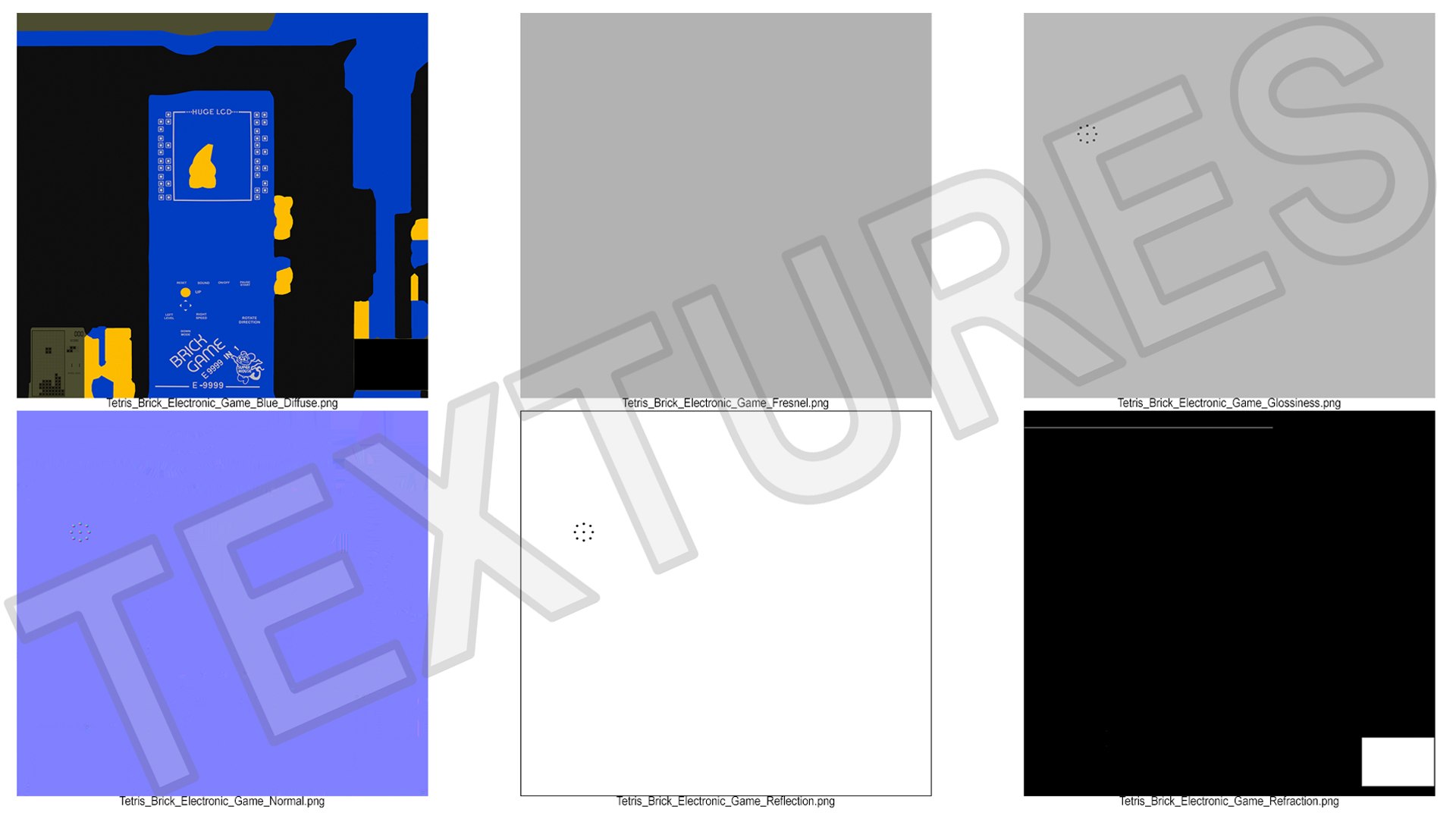 3D Tetris Brick Electronic Game Blue - TurboSquid 2105606
