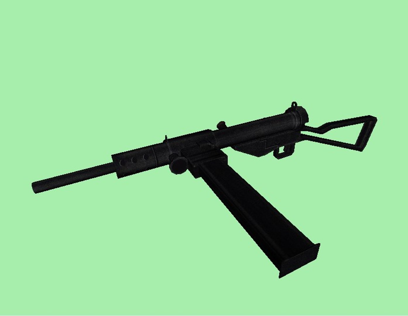 Sten Sub Machine Gun Weapon Dxf