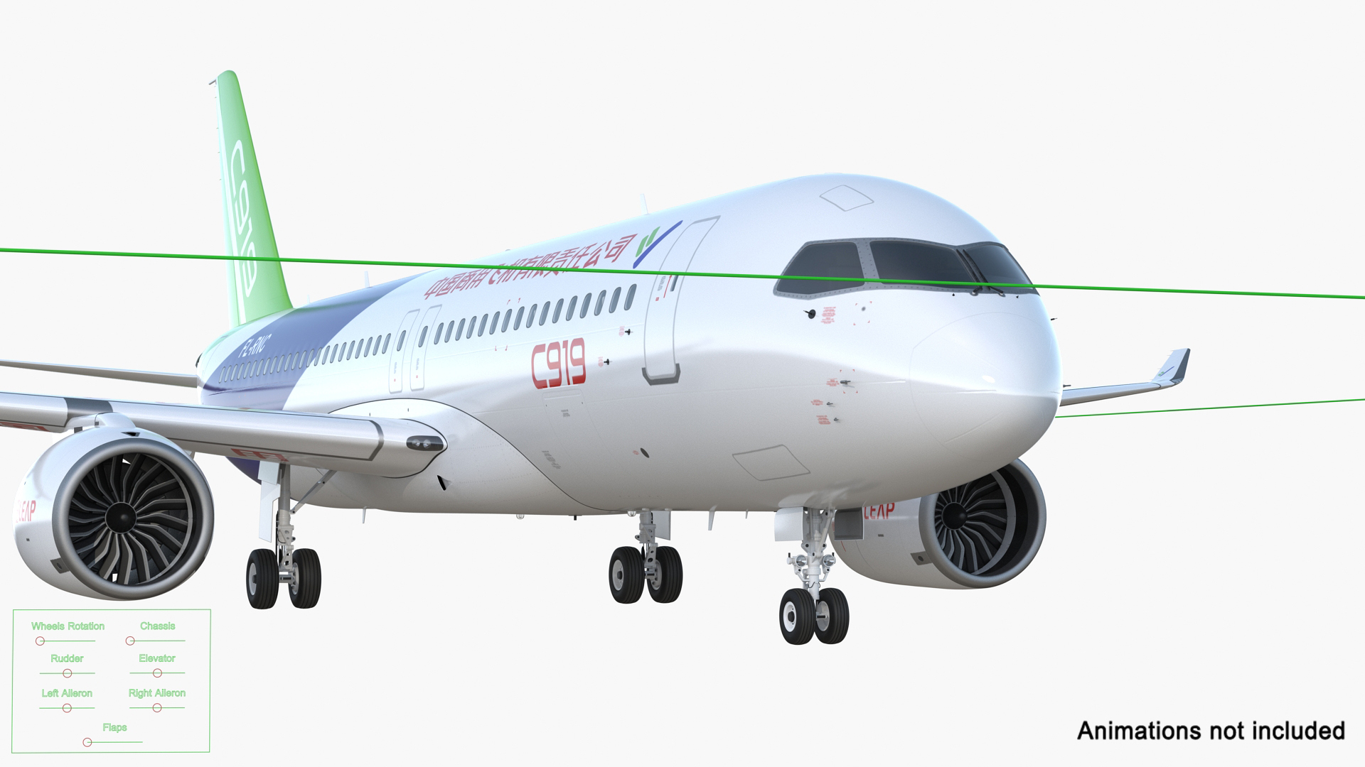 3D Comac C919 Narrow Body Airliner Rigged - TurboSquid 1770160