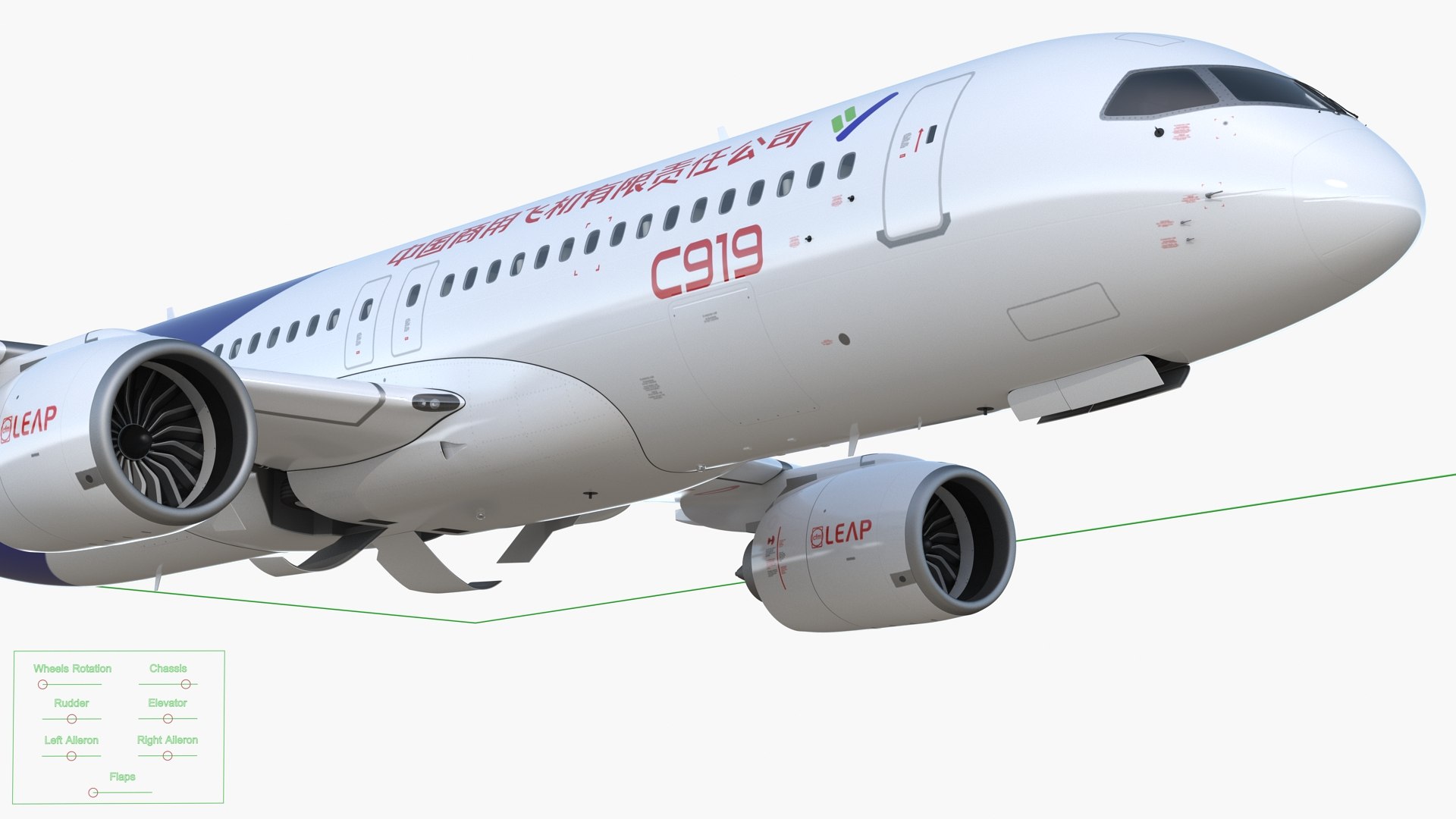 3D Comac C919 Narrow Body Airliner Rigged - TurboSquid 1770160