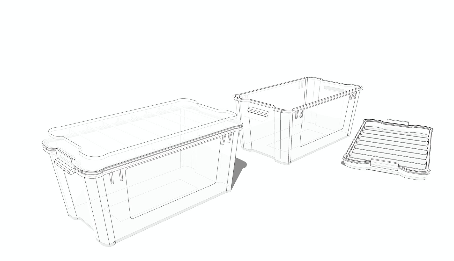Storage Clear Tote - 20 GAL Model - TurboSquid 2141770
