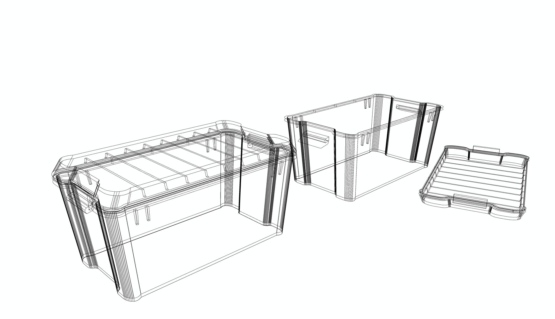 Storage Clear Tote - 20 GAL Model - TurboSquid 2141770