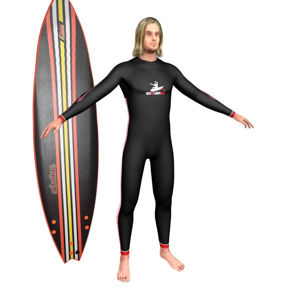 3D pack rigged surfer model - TurboSquid 1326030