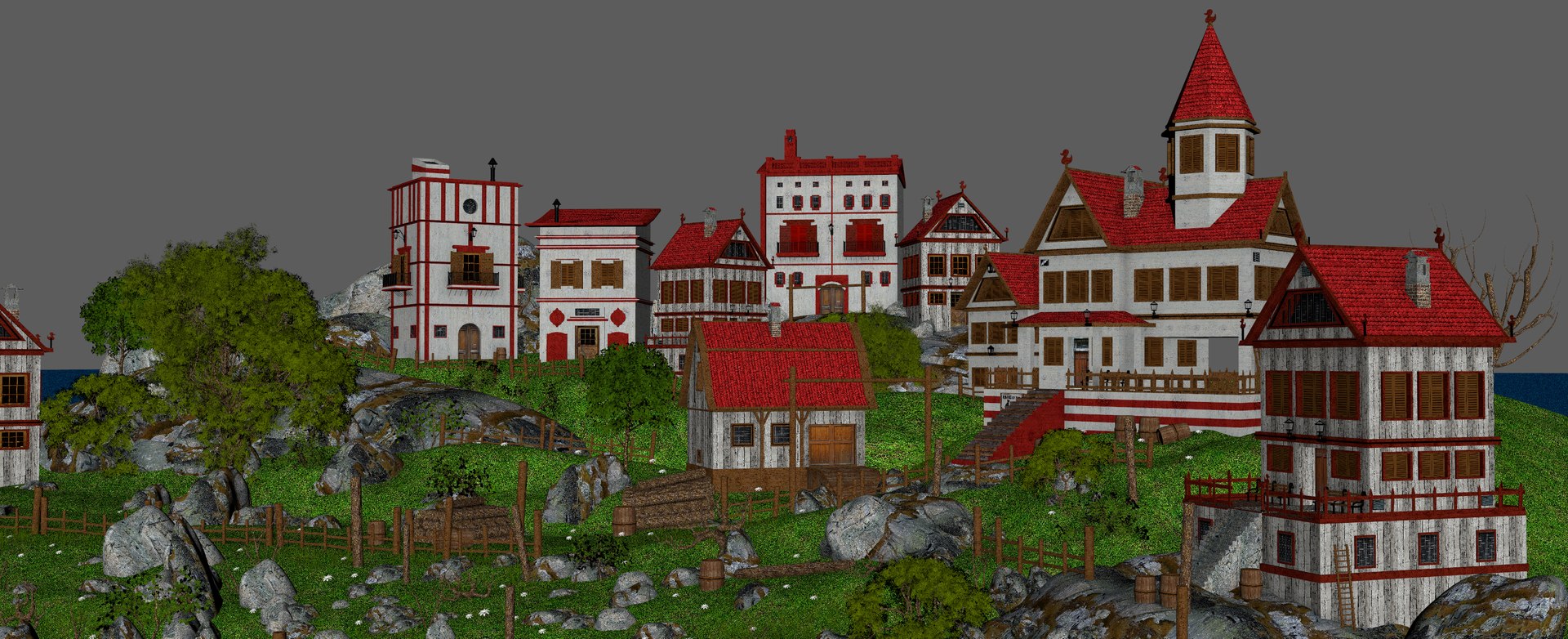 Village Environment 3D - TurboSquid 1415956