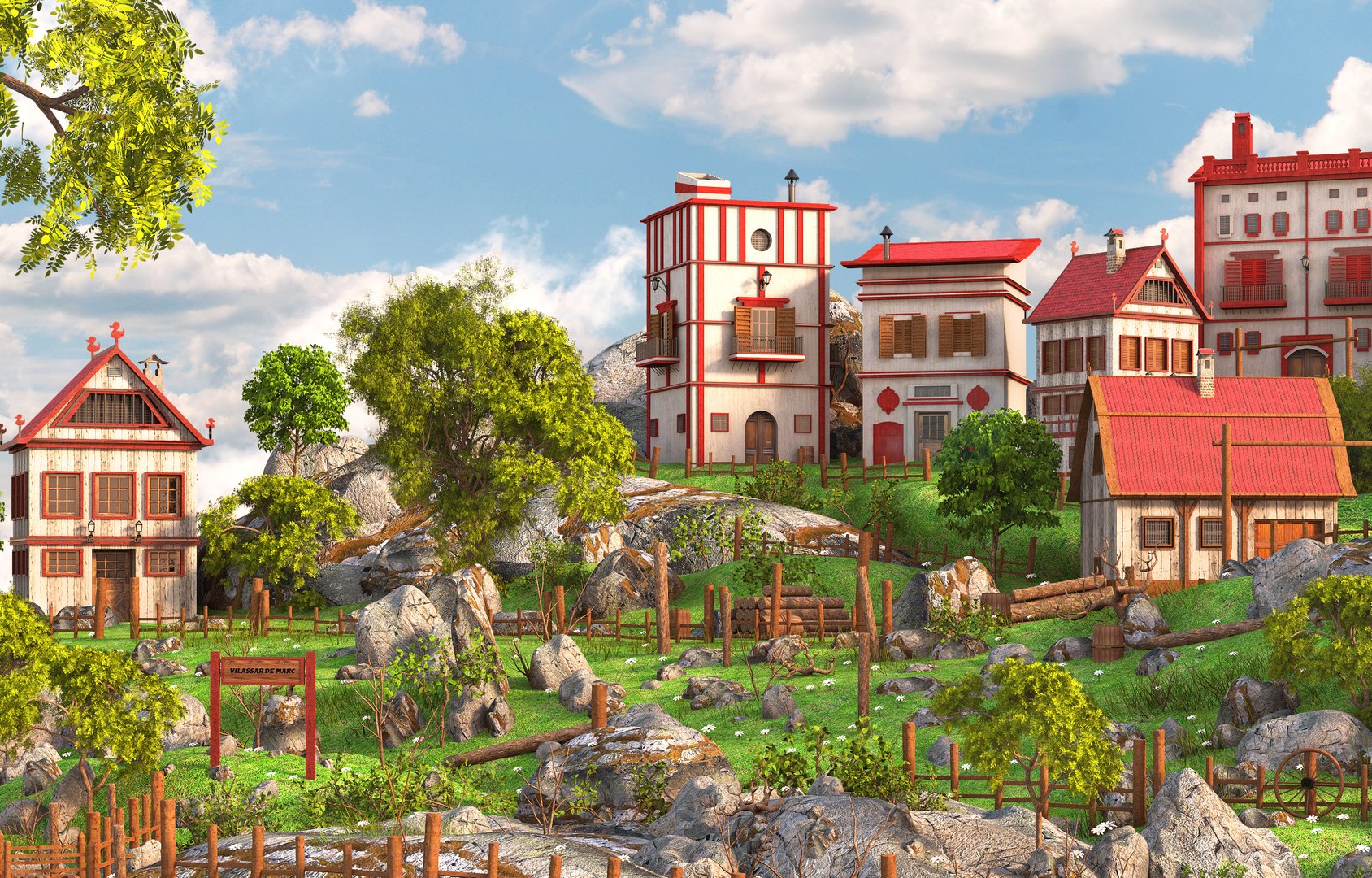 Village Environment 3D - TurboSquid 1415956