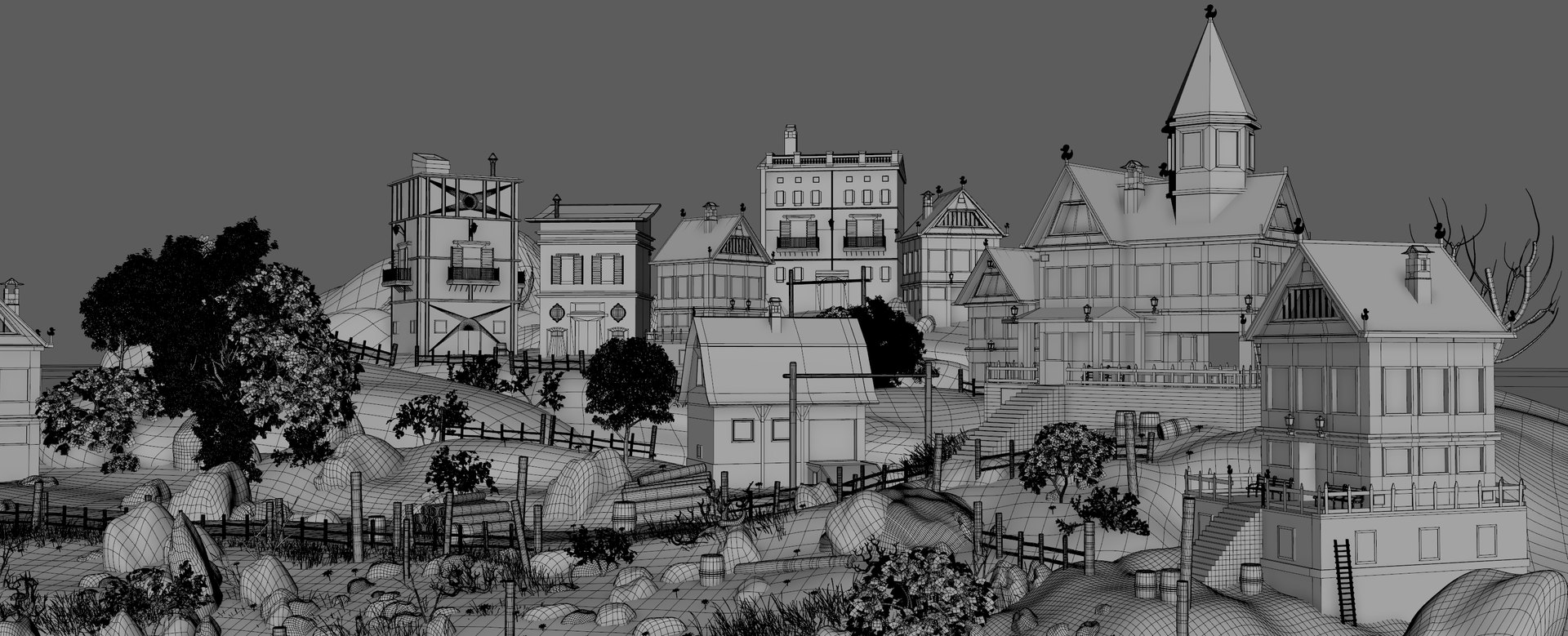 Village Environment 3D - TurboSquid 1415956