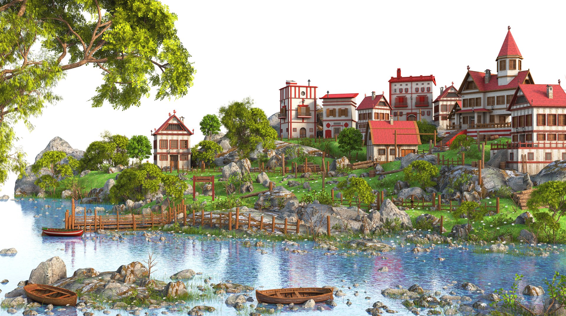 Village Environment 3D - TurboSquid 1415956
