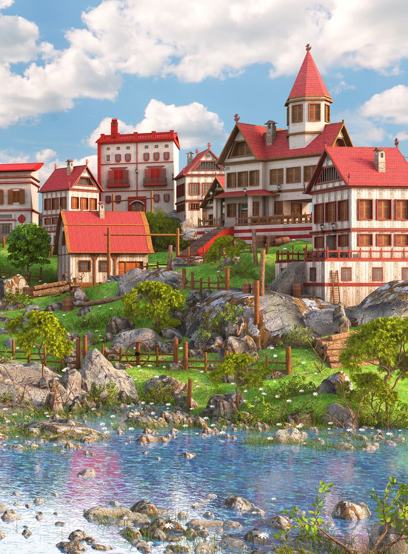 Village Environment 3D - TurboSquid 1415956