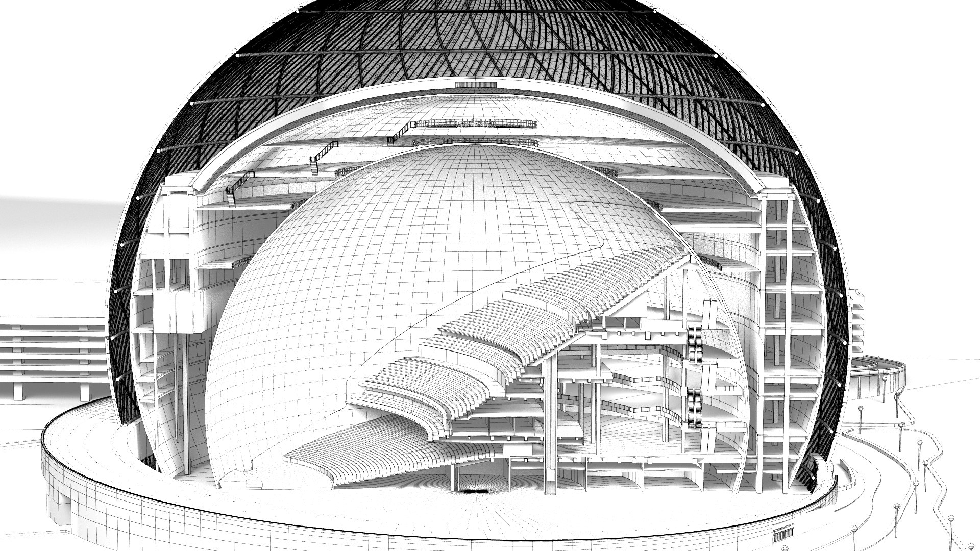 Sphere Of Las Vegas With Cutaway 3D - TurboSquid 2215948