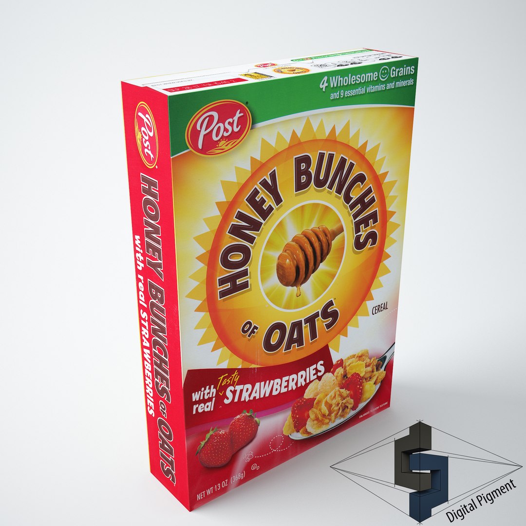 3d model of honey bunches oats strawberry
