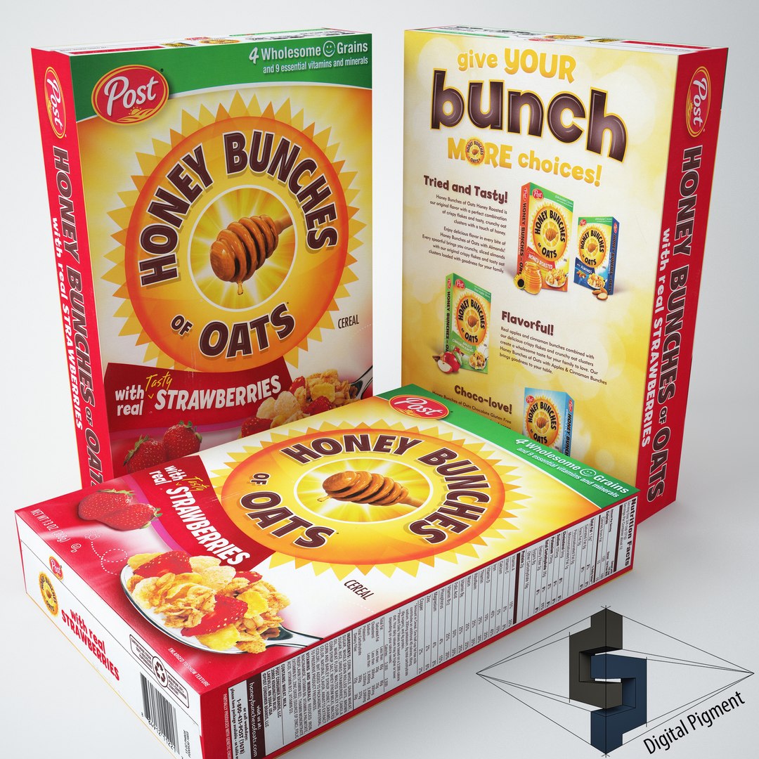 3d model of honey bunches oats strawberry