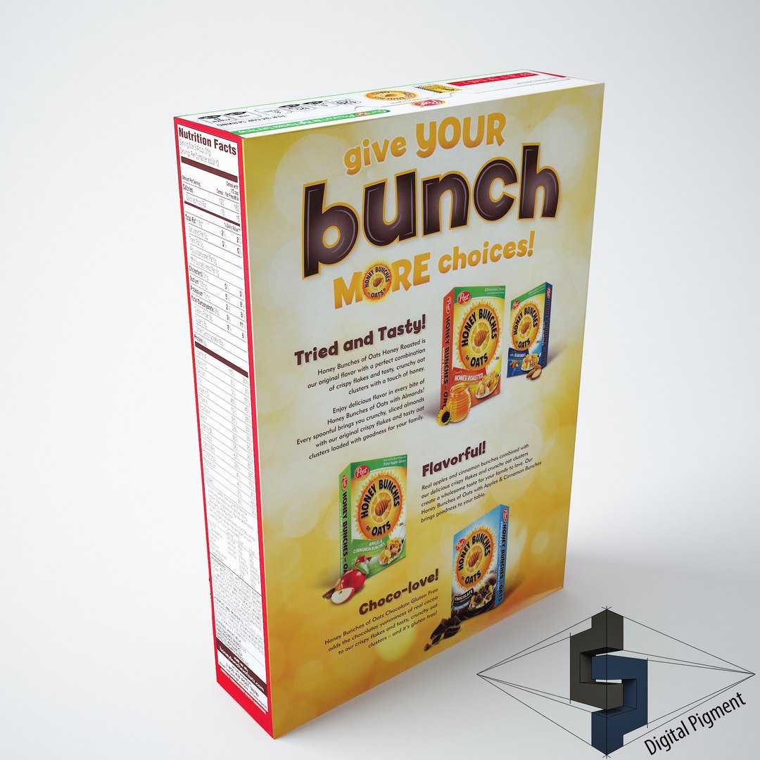 3d model of honey bunches oats strawberry