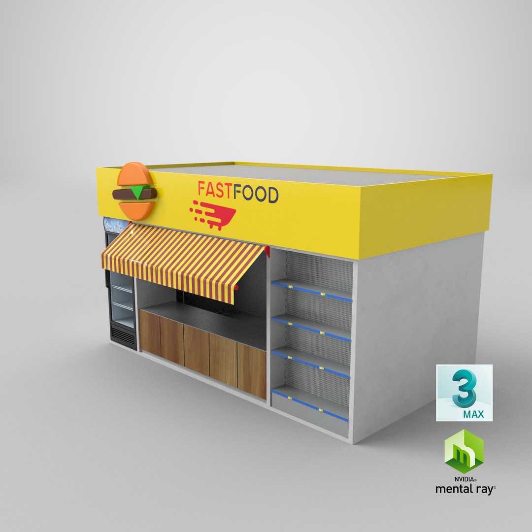 3D Food Kiosk Model - TurboSquid 1377246