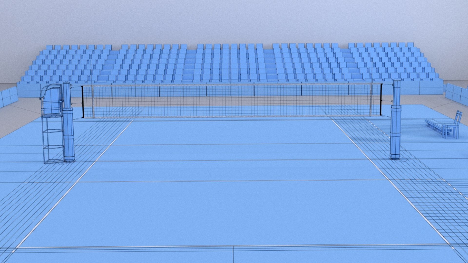 3d model real volleyball court