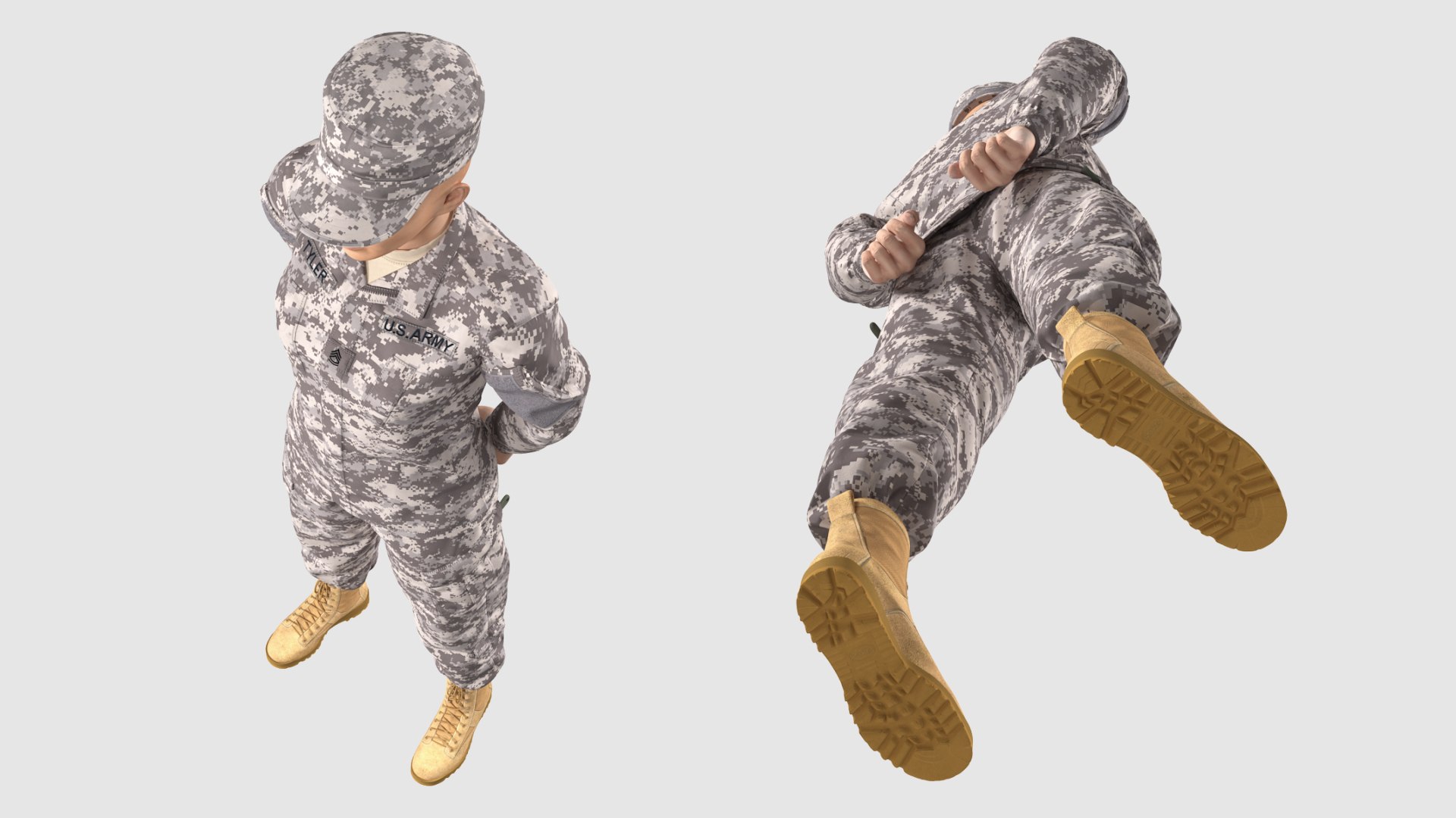 Female soldier military acu 3D model - TurboSquid 1695095