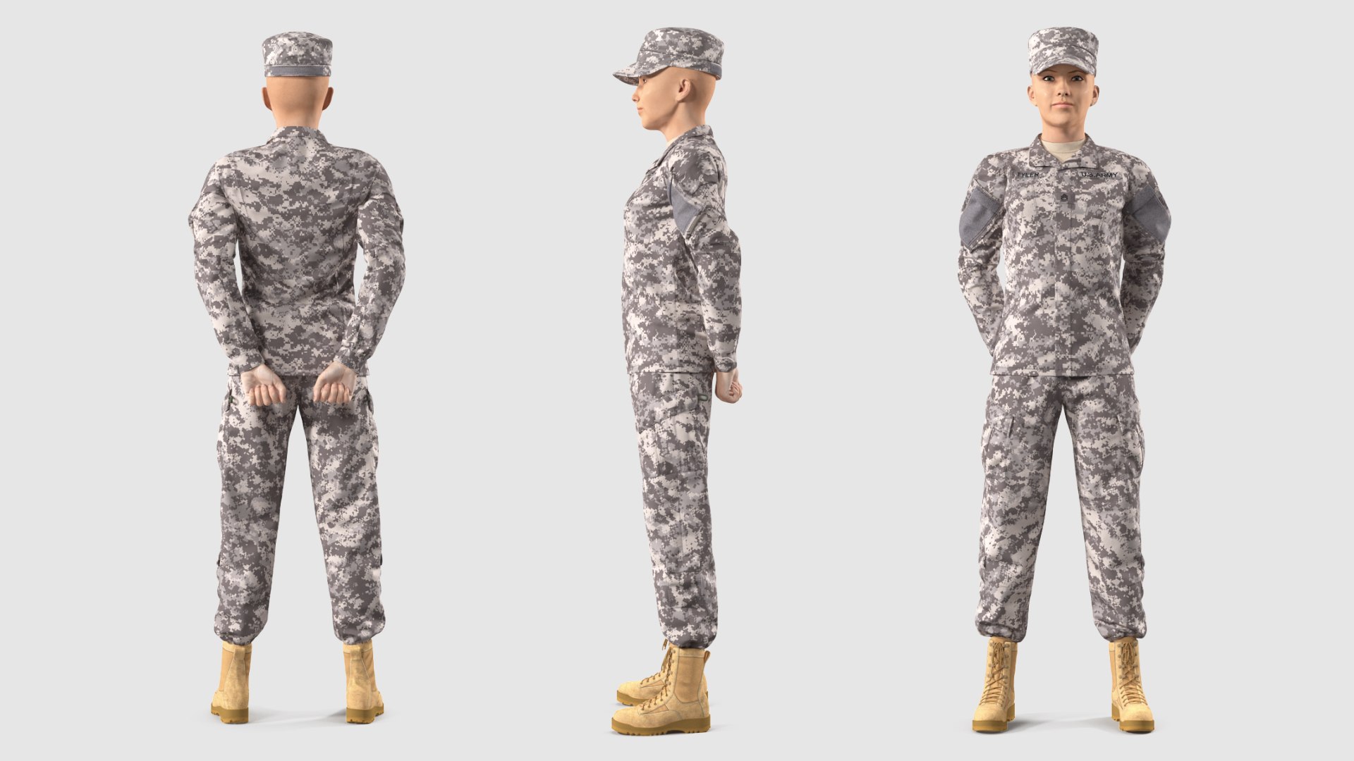 Female soldier military acu 3D model - TurboSquid 1695095