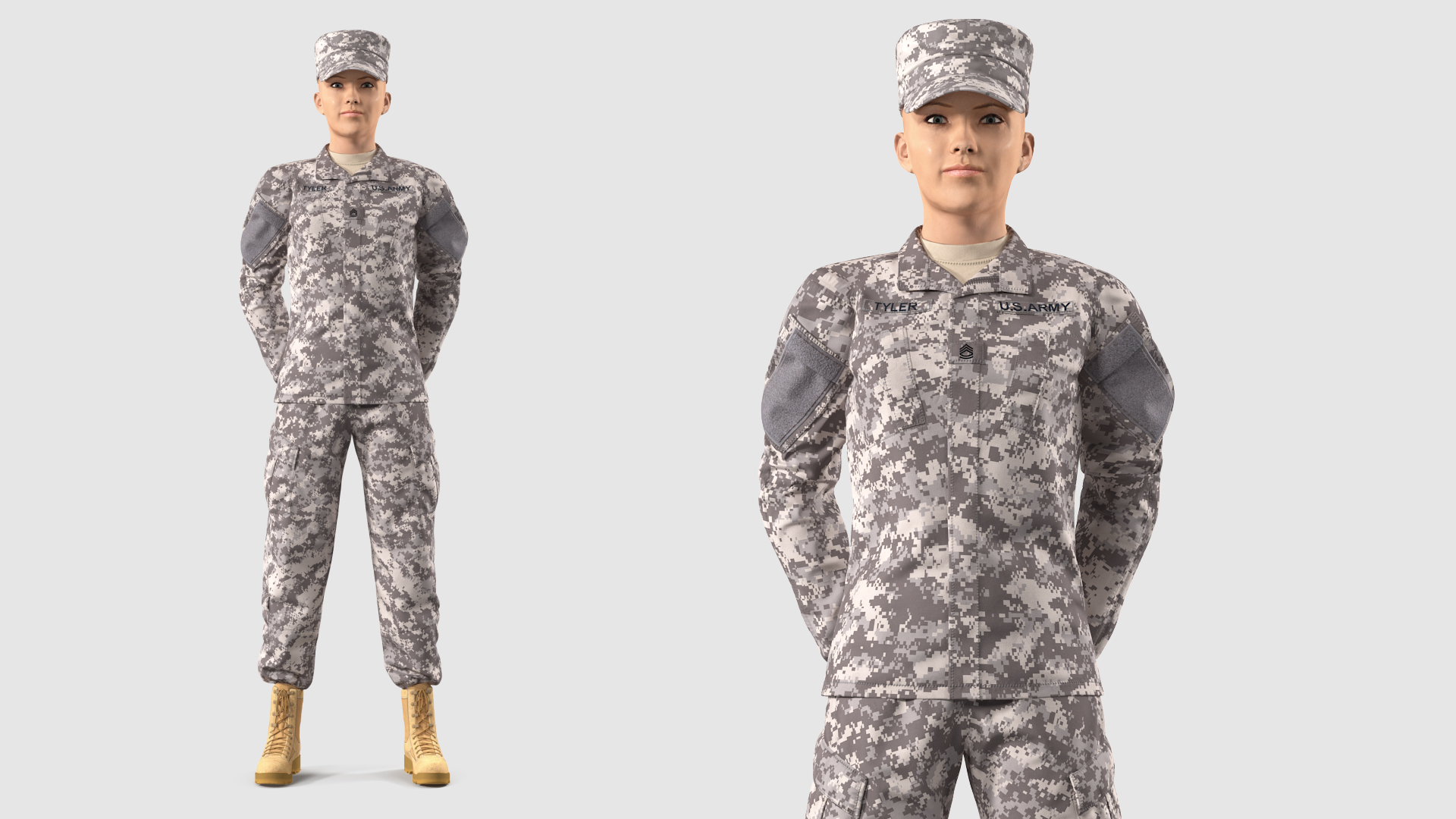 Female Soldier Military Acu 3D Model - TurboSquid 1695095