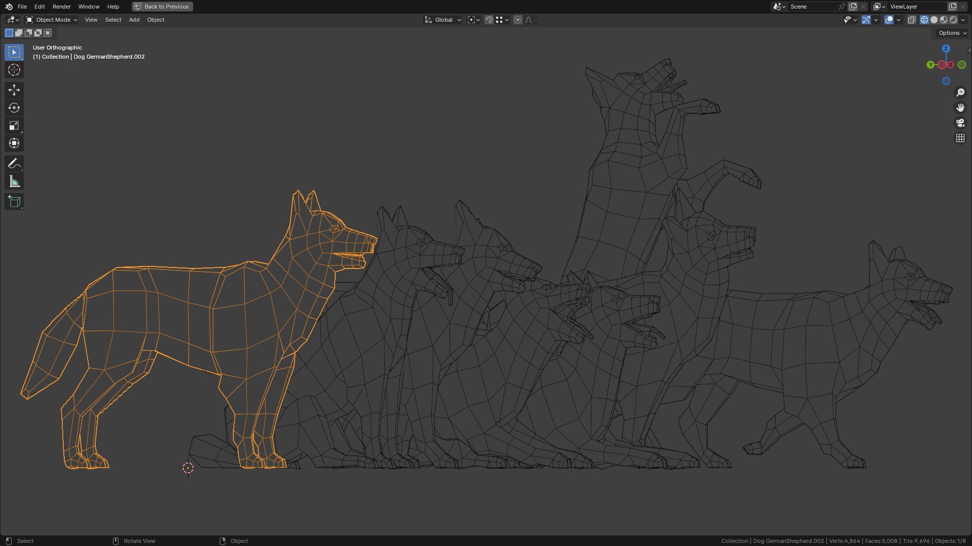 Low Poly German Shepherd Dog Pack 3D Model - TurboSquid 2188674