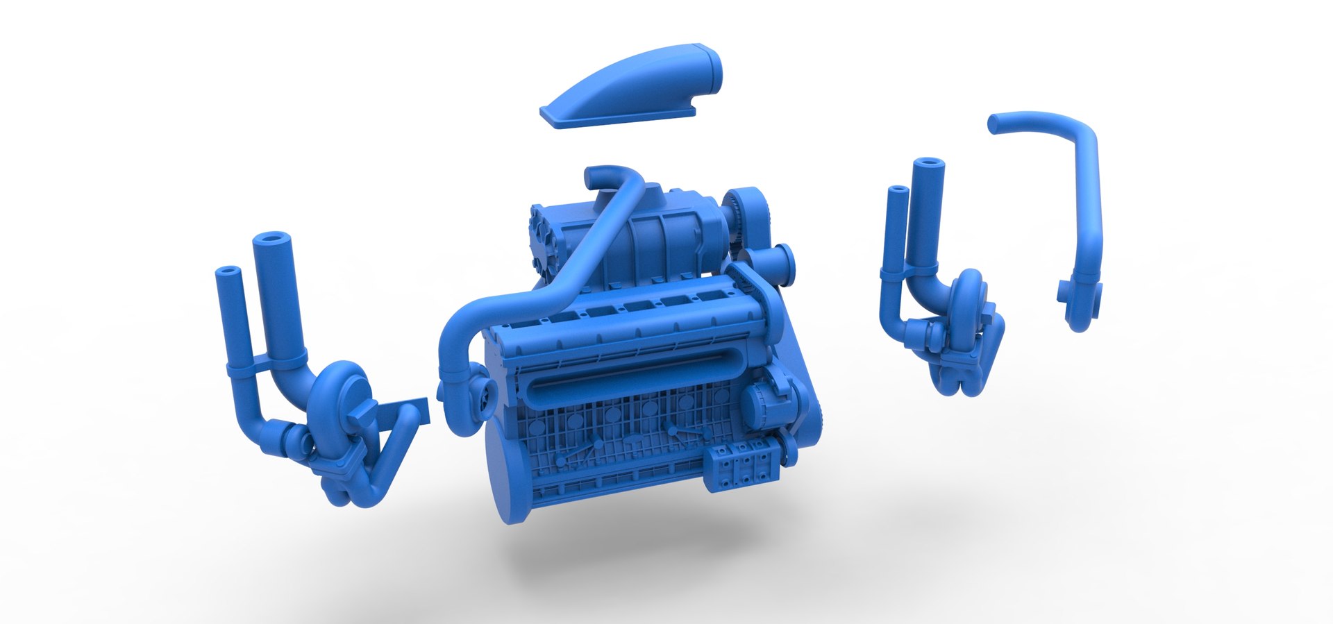 Diecast Twin Turbo Supercharged Straight-six Engine Scale 1 To 25 Model ...