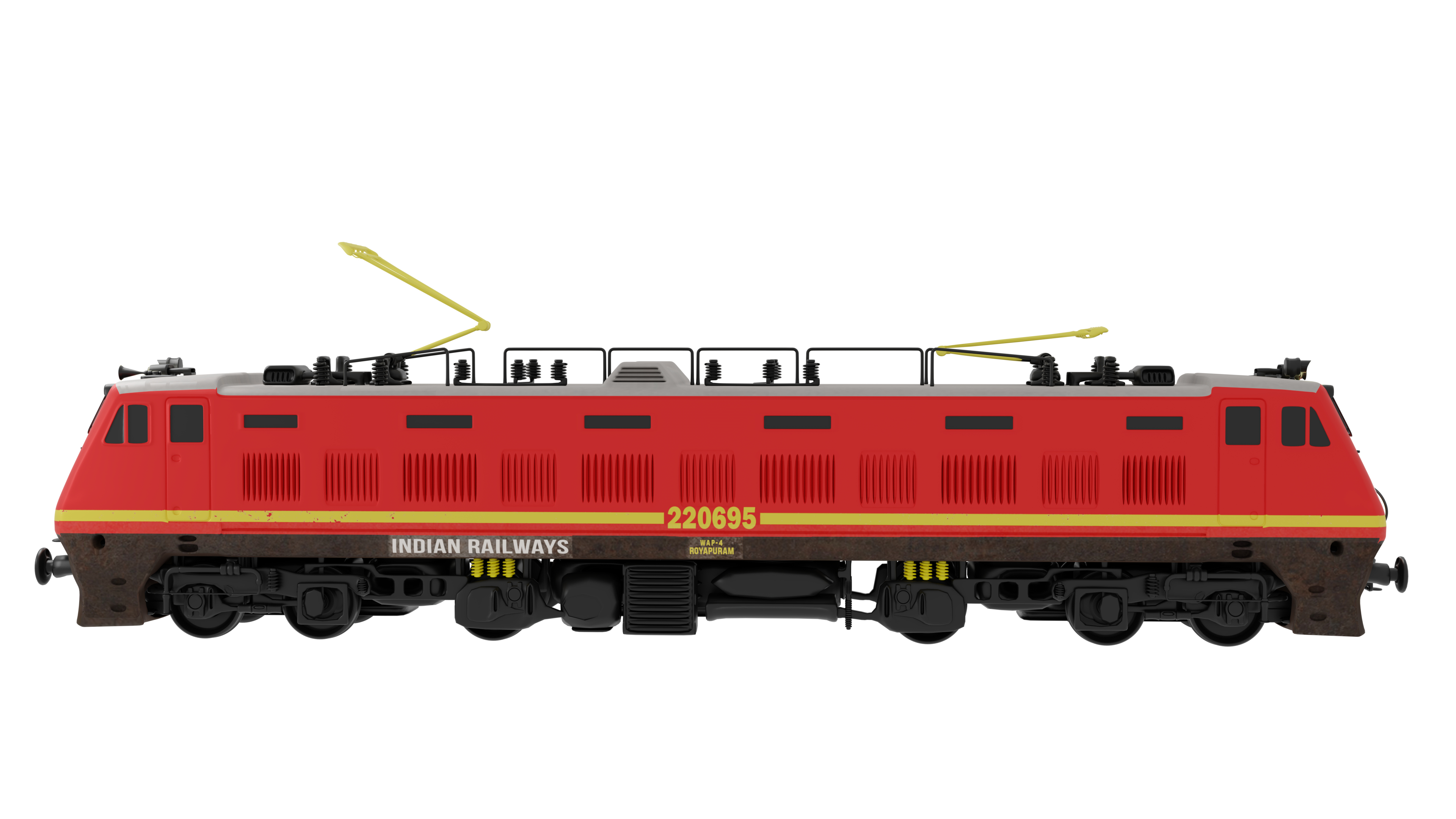 modelo 3d Wap - 4 locomotora de tren Ferrocarriles indios - TurboSquid ...